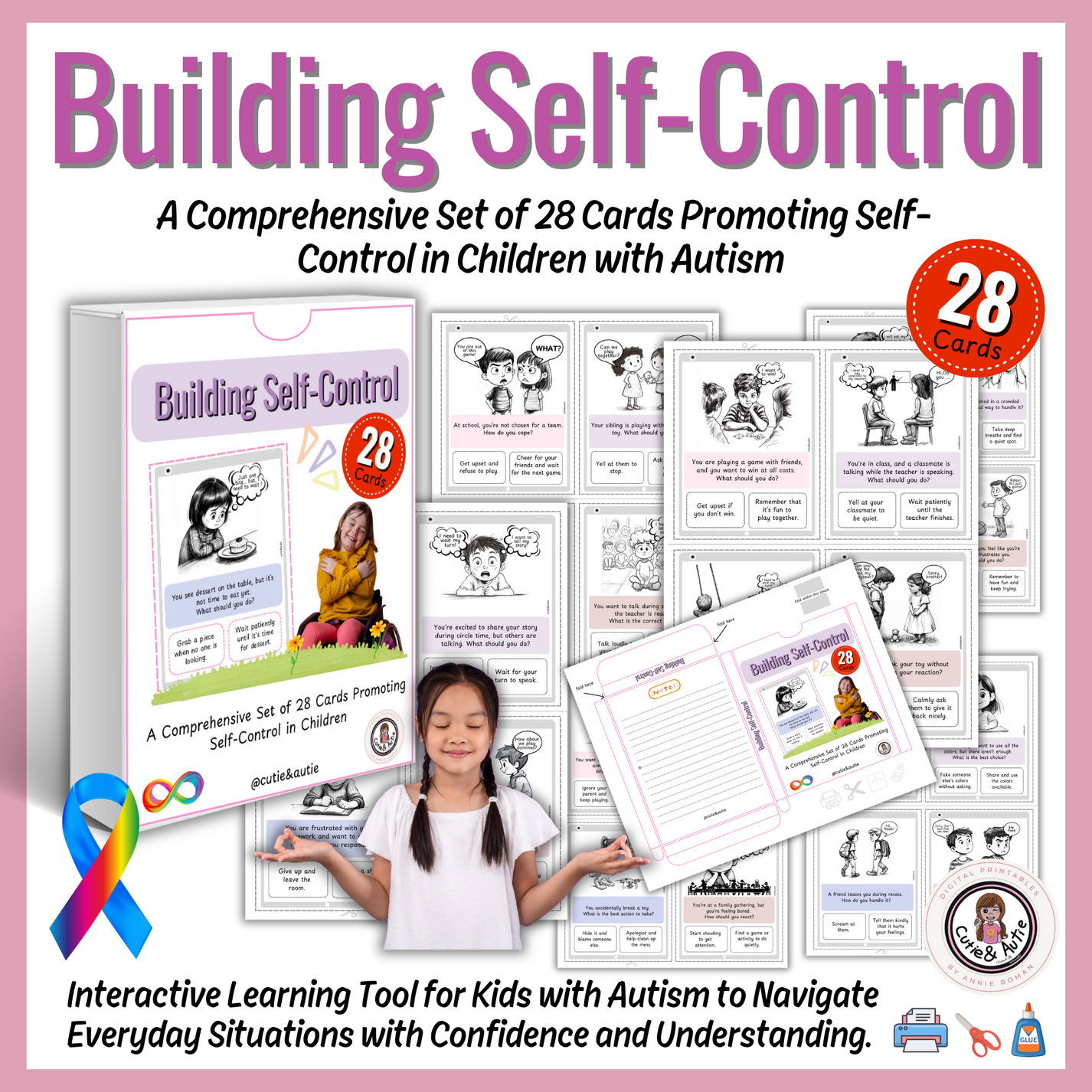 Social skills : Building Self-Control ( What to do) 28 visual autism c ...