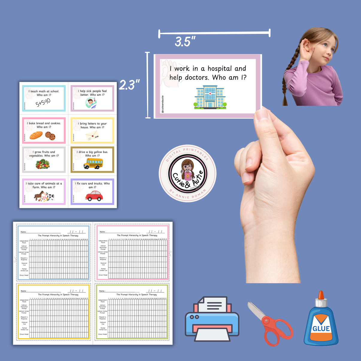 Who Am I? Job Guessing Cards for Kids with Autism ( JOBS) APD autism ...